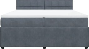 Box spring postel s matrací tmavě šedá 200x200 cm samet 3287831