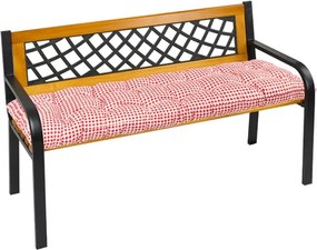 Bellatex Sedák na lavici prošívaný Kostička Červená rozměr 40x150 cm