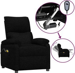 Elektrické masážní křeslo černé textil 3098433