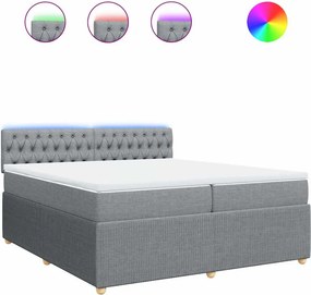 Box spring postel s matrací světle šedá 200 x 200 cm textil 3289870