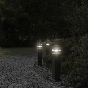 Venkovní Stojací Lampy 3 Ks Černé Hliník Černá 50 Cm