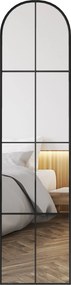 HOMCOM Dekorativní Nástěnné Zrcadlo 40x160 cm Okenní Zrcadlo pro Obývací Pokoj, Ložnici, Předsíň Moderní Styl Černé | Aosom