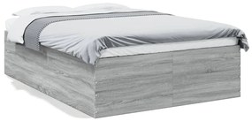 Rám postele šedý sonoma 140 x 190 cm kompozitní dřevo