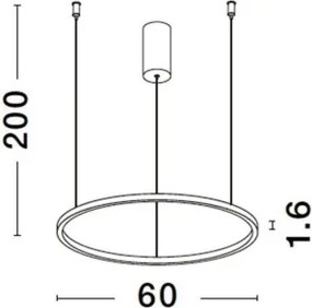 Závěsné LED svítidlo NOVA LUCE TARQUIN 37W 3000K 9345603 stmívatelné Triac