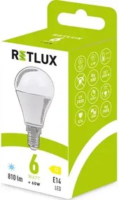 RETLUX RLL 634 G45 E14 mini Globe 6W / 810 lm / 6500K - denní bílá / D
