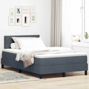 Postel s boxspringem s čelo Tmavě šedá 120 x 200 cm samet 3339231