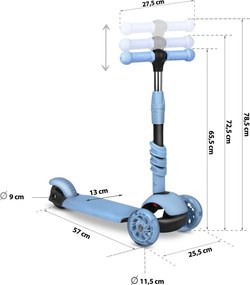 Ricokids Todi tříkolka - modrošedá koloběžka - Poškozený obal