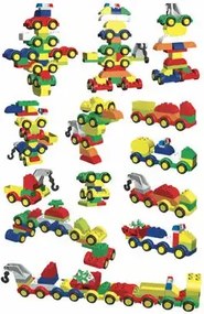L-W Toys Junior kostky Auta / LEGO- kompatibilní / 62 dílků