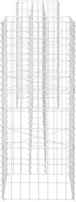 Gabionový truhlík ve tvaru písmene H ocelový drát 260x40x100 cm 145661