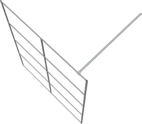 Sprchová zástěna walk-in stříbrná 140 x 195 cm čiré ESG sklo 152139
