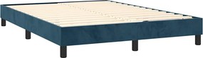 Rám postele s boxspringem tmavě modrý 140x200 cm samet 3120776