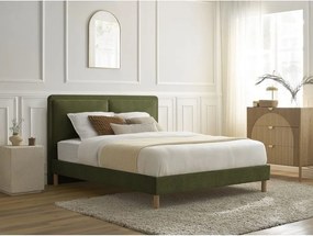 Zelená čalouněná čalouněná dvoulůžková postel s roštem 140x190 cm Mara – Bobochic Paris