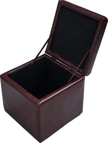 Costway Cube Seat Box Stolička Úložný box Čalouněná stolička kožená truhla