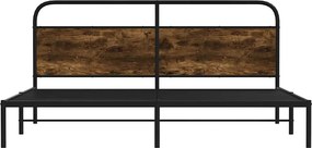 Kovový rám postele bez matrace kouřový dub 180 x 200 cm 3318630