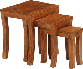 Sada hnízdových stolků 3 ks masivní akácie 50x35x50 cm hnědá 246101