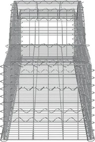 Klenuté gabionové koše 7 ks 300x50x40/60 cm pozinkované železo 3146652