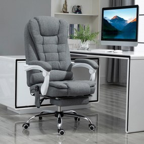 Kancelářská židle Vinsetto s masážní funkcí, výškově nastavitelná, ergonomická kancelářská židle s funkcí polohování, vyhřívání, podnožka| Aosom