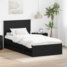 Rám postele se zásuvkou Černá 100 x 200 cm Inženýrské dřevo 3410736