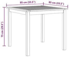 vidaXL Marketos Zahradní stůl 85 x 85 x 74 cm masivní akáciové dřevo