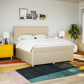 Box spring postel s matrací krémová 180x200 cm textil 3294454