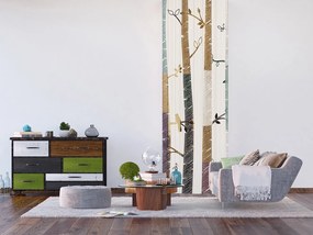 Dětská vliesová fototapeta na zed' Ptáčci na Stromech | 90 x 270 cm | DFTNVL3701