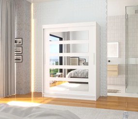 Šatní skříň s posuvnými dveřmi Murani - 150 cm Barva: Bílá