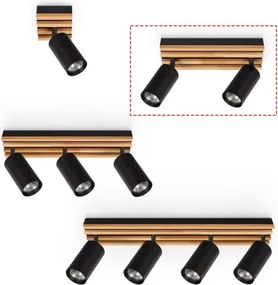 Brilagi - Bodové svítidlo SELE WOOD ACOUSTIC 2xGU10/30W/230V černá/dřevo