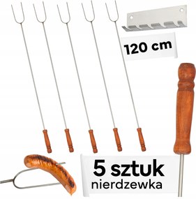 5 x vidličky na oheň 120 cm tyče nerezové vidličky ohnisko 120 cm