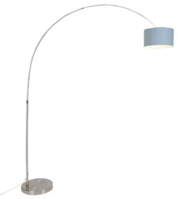 Oblouková lampa ocel se stínidlem 35/35/20 modrá nastavitelná - XXL