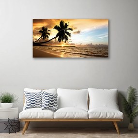 Obraz na plátně Palma Stromy Pláž Krajina 125x50 cm