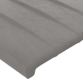 Čelo postele typu ušák světle šedé 93 x 23 x 118/128 cm samet 3118230