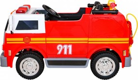 Ramiz Dětské hasičské auto na baterie + vodní dělo + megafon + maják + dálkové ovládání