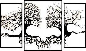 Ažurový Obraz Nástěnná Dekorace 3D strom života postav XL triptych 150x90 cm