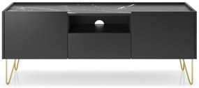 PSK Televizní stolek HOPE, Černá/Marmur Black Royal 144 cm