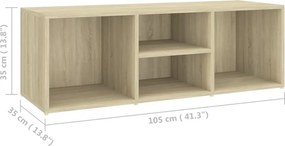 vidaXL Botníková lavice 105 x 35 x 35 cm dřevotříska [804466] Barva: šedá s vysokým leskem
