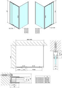 Polysan Easy Line 89 - 103 x 90 cm sprchový kout obdélníkový EL1715EL3315