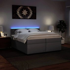 Box spring postel s matrací šedá 200x200 cm umělá kůže 3288438