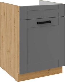 Kuchyňská skříňka LUNA 60 ZL 1S BB korpus: dub artisan, barva dvířek: šedá DUST