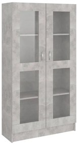 Petromila Prosklená skříň betonová šedá 82,5x30,5x150 cm dřevotříska