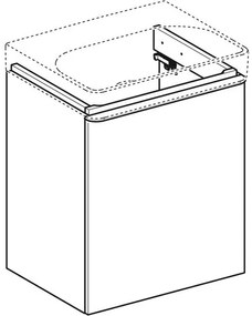 Geberit Smyle Square Koupelnová skříňka pod umyvadlo 53,6 cm pravá, láva 500.365.JK.1