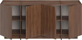 Komoda v dekoru ořechu s dírou na kabely v tmavě přírodní barvě 180x80x45 cm Dorma – Kalune Design