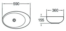 Mexen MALWA UMYVADLO, 59x36 CM, BÍLÁ, 21435900