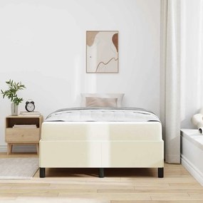 Rám postele s matrací Krémová 120 x 200 cm textil 3398996