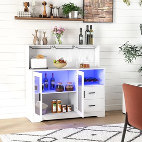 Costway Kuchyňská skříňka bufetová s otevřenými – 120 × 40 × 115,5 cm