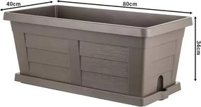 Bama Zahradní velkoobjemový truhlík Legno cappuccino, 80 x 40 x 35 cm, 80 cm
