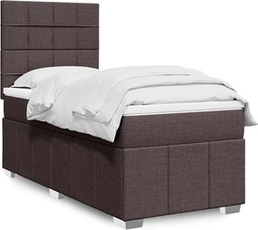 Box spring postel s matrací tmavě hnědá 90x200 cm textil 3291554