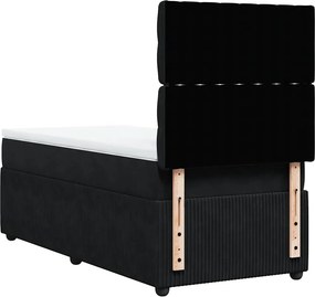 Box spring postel s matrací černá 80 x 200 cm samet 3292198