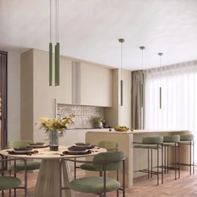 Sollux Lighting Závěsné svítidlo ARCHE 3P olivově zelené