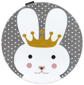 Dywany Łuszczów Dětský kusový koberec Petit Bunny grey kulatý - 120x120 (průměr) kruh cm