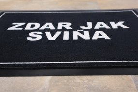 Mercury Flooring, Rohožka Zdar jak sviňa 40x60 cm - na ven i na doma, 40x60, černá
